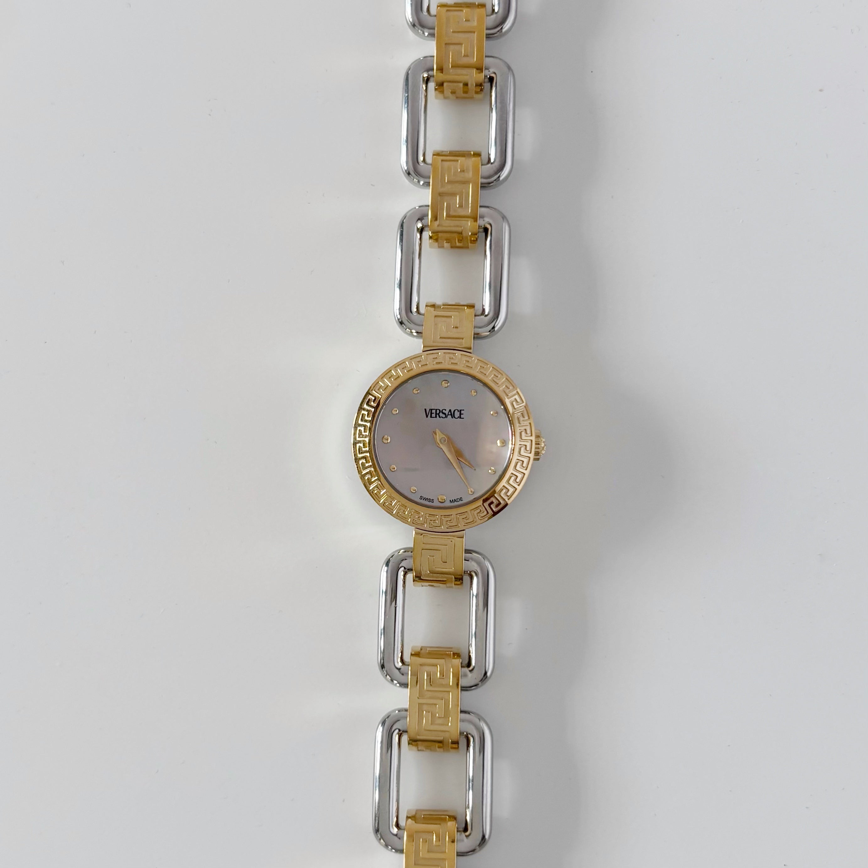 Versace Early 2000s Seashell Dial Two Tone Watch – Lorinaté
