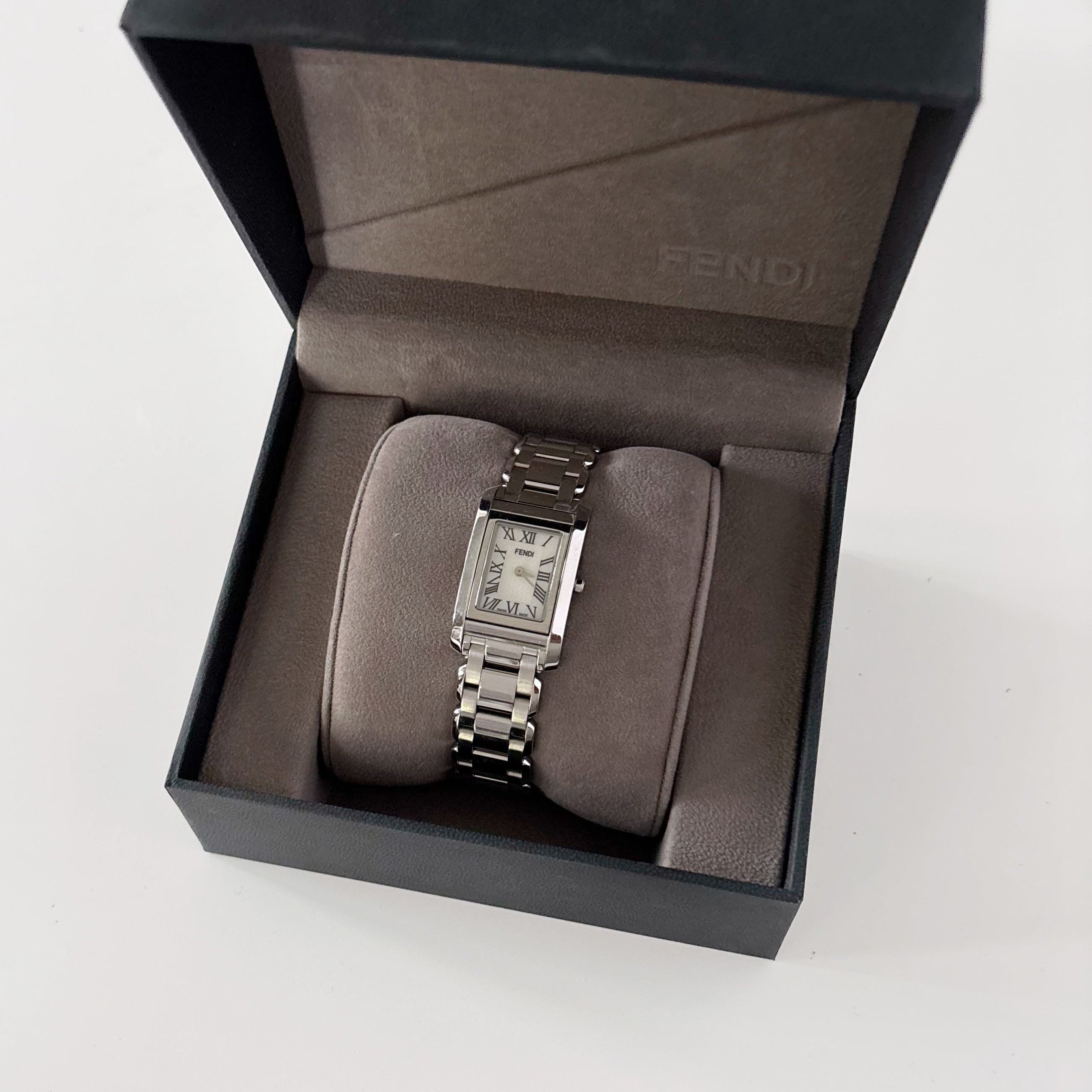 Fendi 1990s Seashell Dial Tank Stainless steel Watch – Lorinaté